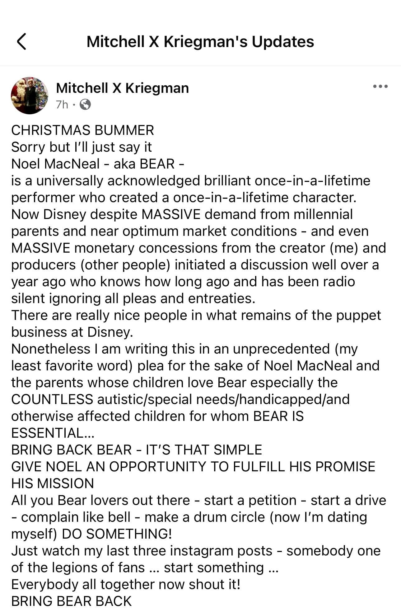 Bear in the Big Blue House Creator Says To Disney, "Bring Back Bear ...